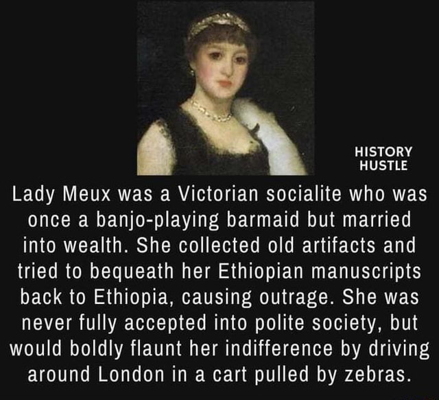 HISTORY HUSTLE Lady Meux was a Victorian socialite who was once a banjo ...