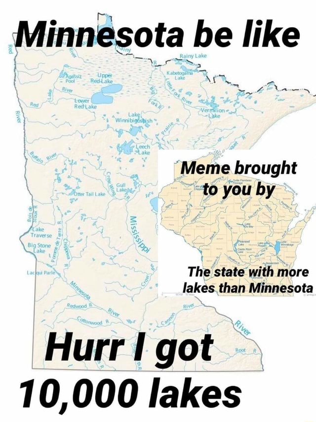 Minnesota be like Meme brought to you by The state with more lakes than ...