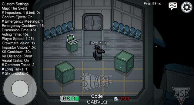 Custom Settings Map: The Skeld # Impostors: 1 (Limit: 0) Confirm Ejects ...