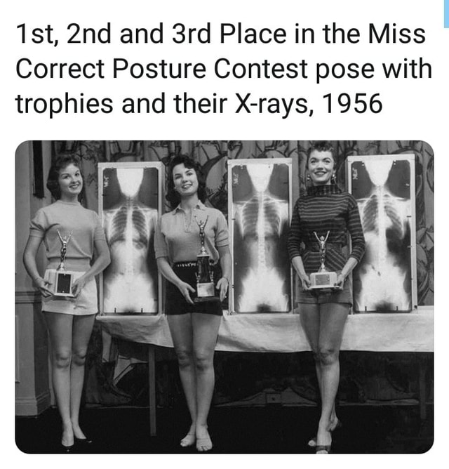 Ist, and Place in the Miss Correct Posture Contest pose with trophies ...