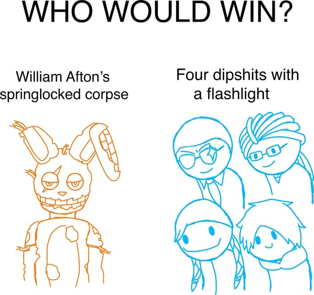 WHO WOULD WIN? William Afton's Four dipshits with springlocked corpse a ...