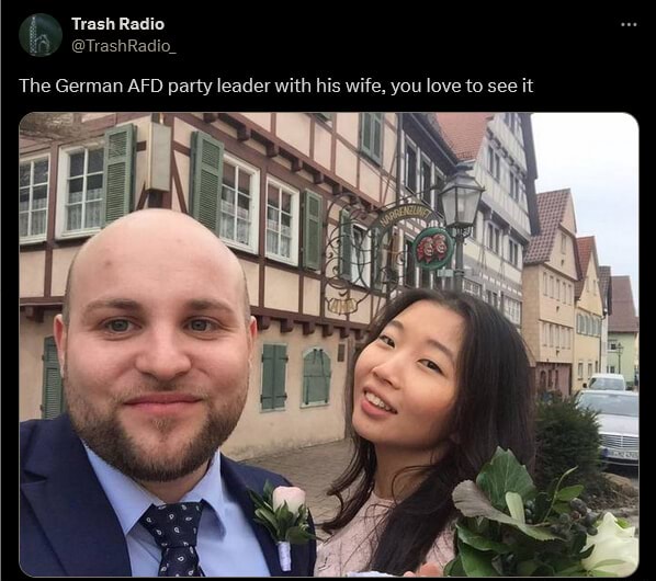 Trash Radio @TrashRadio_ The German AFD party leader with his wife, you ...