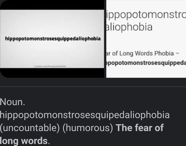 Ippopotomonstrc liophobia r of Long Words Phobia ...