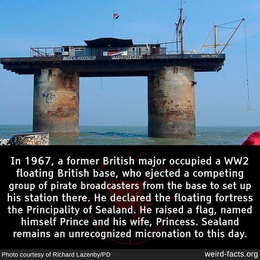 In 1967, a former British major occupied a floating British base, who ...
