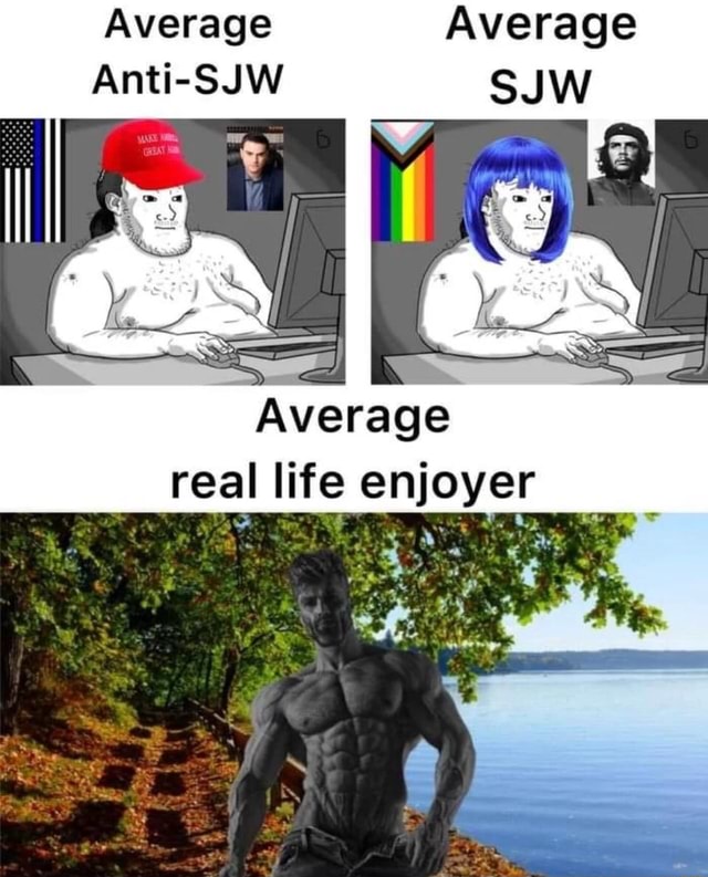 Average Average Anti-SJW SJW Average real life enjoy - iFunny