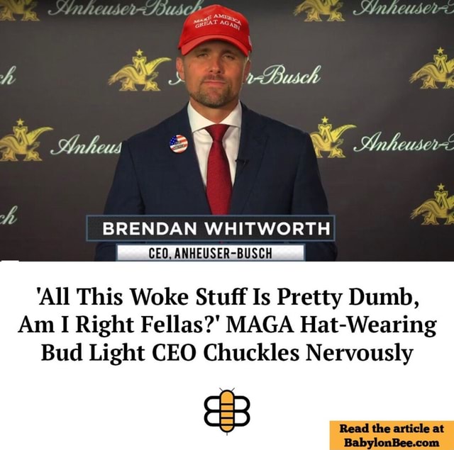 AT Busch Anheus BRENDAN WHITWORTH CEO, ANHEUSER-BUSCH 'All This Woke ...