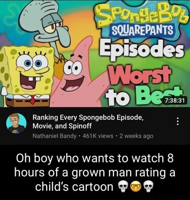 Ee Ranking Every Spongebob Episode, Movie, and Spinoff Nathaniel Bandy ...