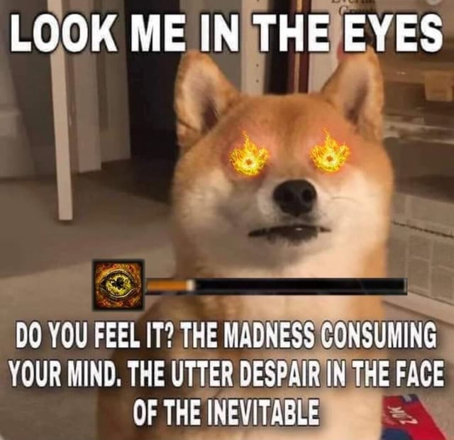 LOOK ME IN THE EYES DO YOU FEEL IT? THE MADNESS CONSUMING YOUR MING ...