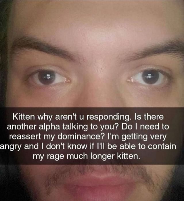 Kitten why aren't u responding. Is there another alpha talking to you ...