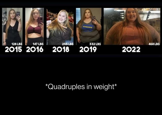 128 LBS 1a7LBs 332 LBS 2015 2016 2018 2019 2022 BS *Quadruples in ...