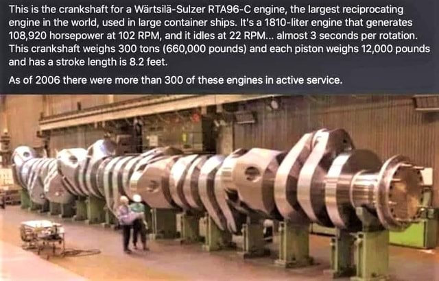 This is the crankshaft for a Wartsila-Sulzer RTAQ6-C engine, the ...