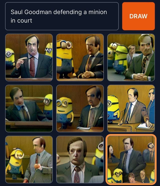 Saul Goodman defending a minion in court DRAW _ I - iFunny