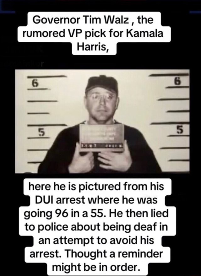 Governor Tim Walz , the rumored VP pick for Kamala here he is pictured ...