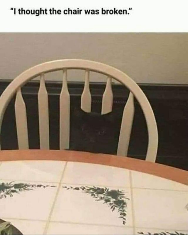 “I thought the chair was broken." - iFunny