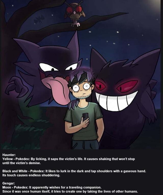 Haunter: Yellow - Pokedex: By licking, it saps the victim's life. It ...