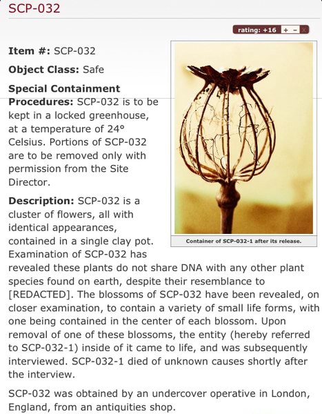 Object Class: Safe Special Containment Procedures: SCP-032 is to be DTO ...