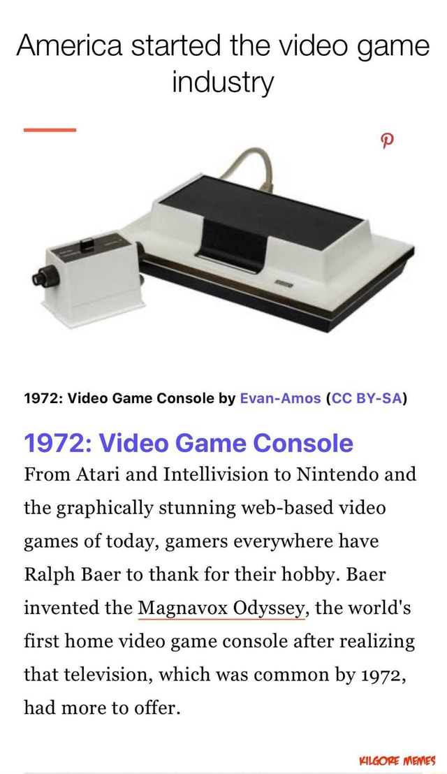 America started the video game industry 1972: Video Game Console by ...
