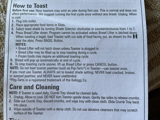 How to Toast Before first use: New toasters may emit an odor during ...