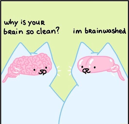 Why iS youR brain so clean? -_im brainwashed - iFunny