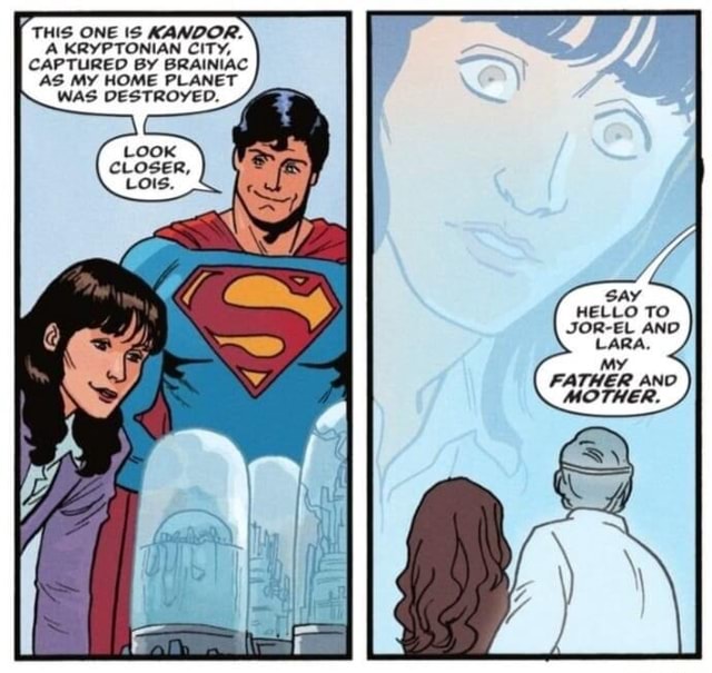 THIS ONE IS KANDOR. KRYPTONIAN CITY, CAPTURED BY BRAINIAC AS MY HOME ...
