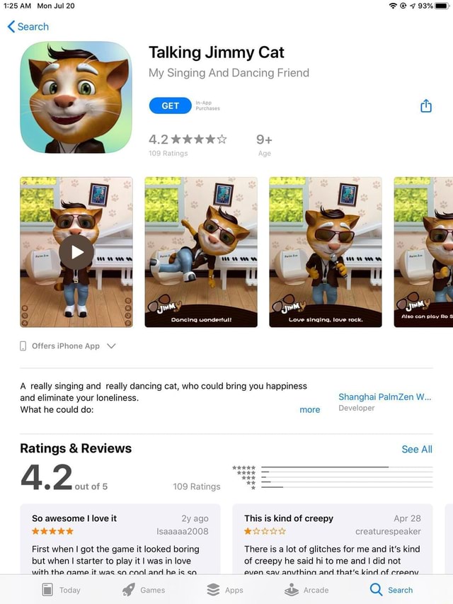 AM Mon Jul 20 793% Talking Jimmy Cat My Singing And Dancing Friend GET ...