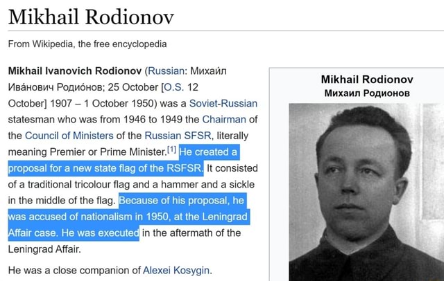 Mikhail Rodionov From Wikipedia. the free encyclopedia Mikhail ...