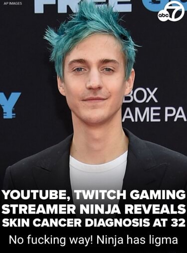 YOUTUBE, [CH GAMING STREAMER NINJA REVEALS SKIN CANCER DIAGNOSIS AT 32 ...