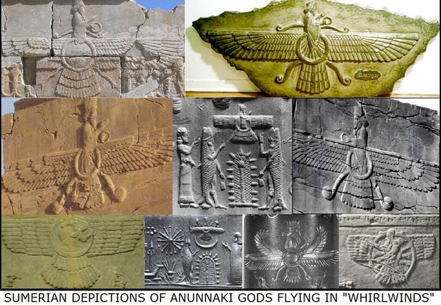 SUMERIAN DEPICTIONS OF ANUNNAKI GODS FLYING IN "WHIRLWINDS' - iFunny