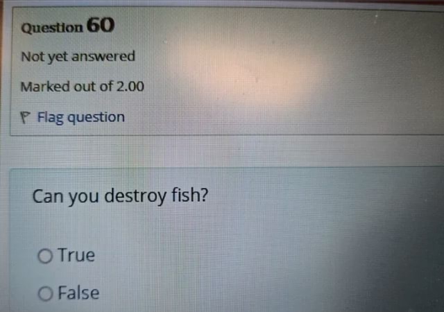 Not yet answered I Marked out of 2.00 Flag question Can you destroy ...