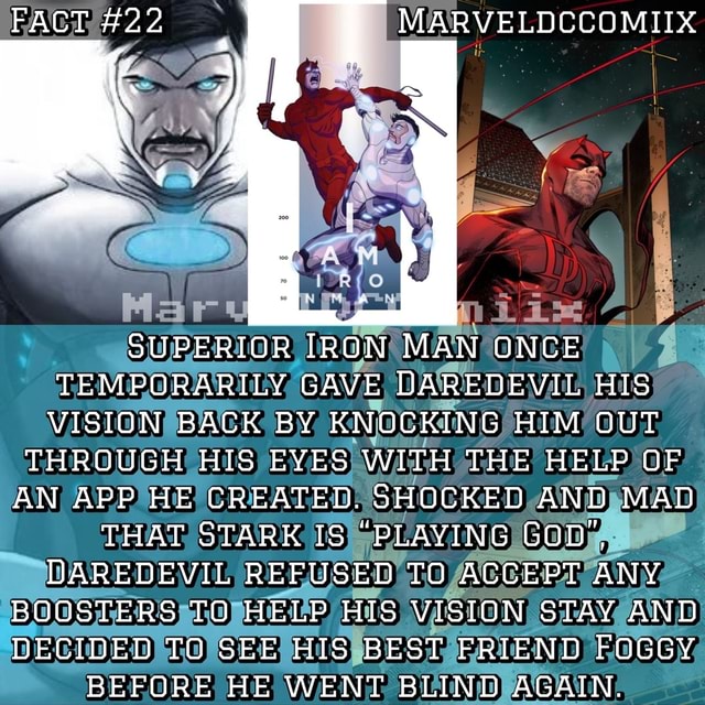 FACT MARVELDCCOMIIX SUPERIOR IRON MAN ONCE TEMPORARILY GAVE DAREDEVIL ...