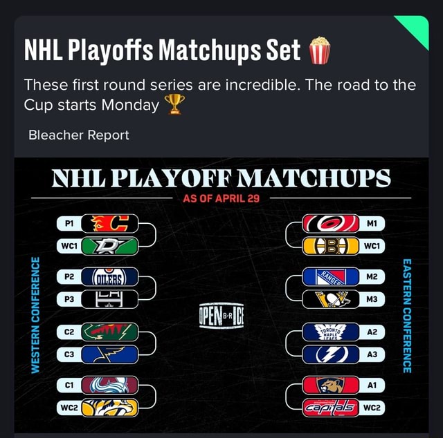 NHL Playoffs Matchups Set ff These first round series are incredible ...