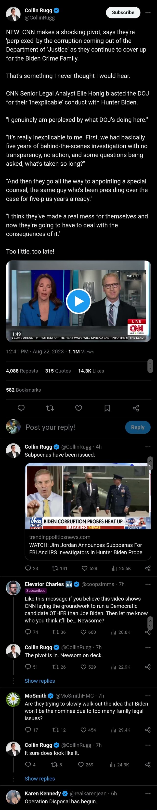NEW: CNN makes a shocking pivot, says they're 'perplexed' by the corruption coming out of the ...