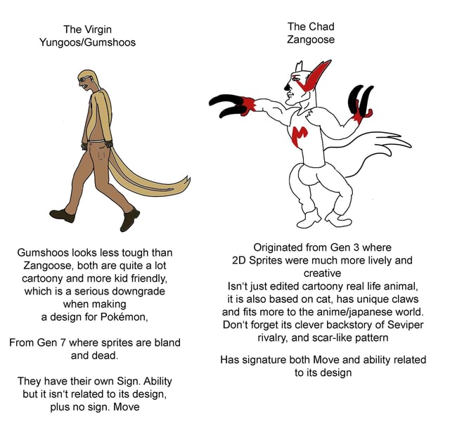 The Virgin Gumshoos looks less tough than Zangoose, both are quite a ...