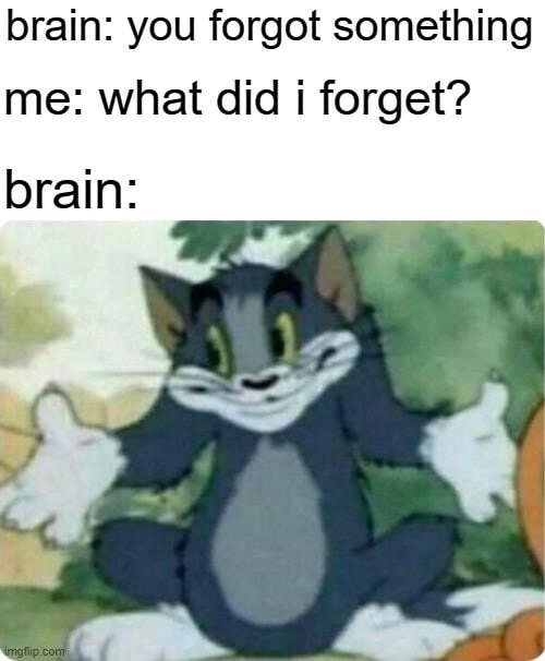 Brain: you forgot something me: what did i forget? brain: - iFunny