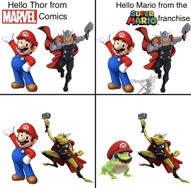 Hello Thor from Hello Mario from the MA ARVEL Comics franchise - iFunny