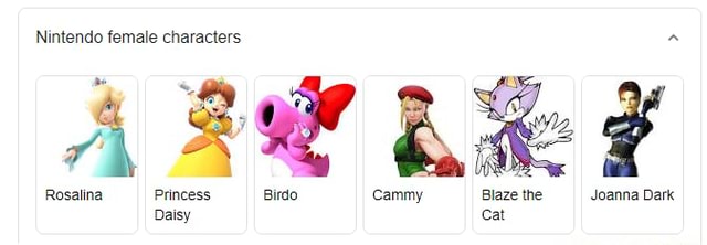 Nintendo female characters a Rosalina Princess Birdo Cammy Blaze the ...