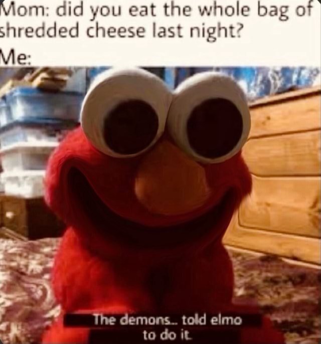 Aom: did you eat the whole bag of shredded cheese last night? The ...