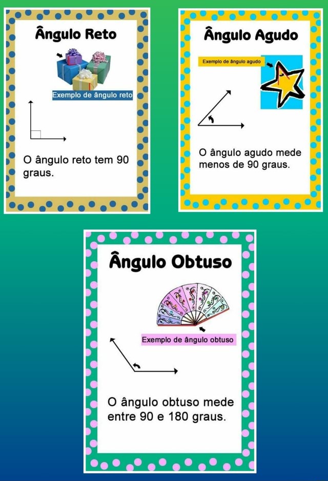 Ângulo Reto I Ângulo Agudo Exemplo de ângulo agudo Exemplo de ângulo ...