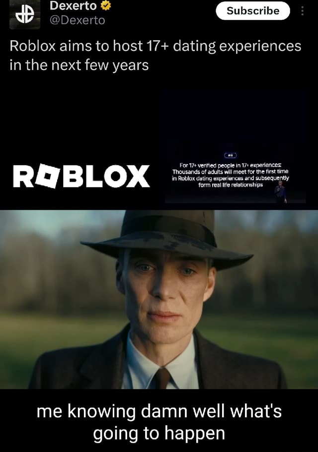Roblox aims to host 17+ dating experiences in the next few years RQBLOX For 17+ verified people ...
