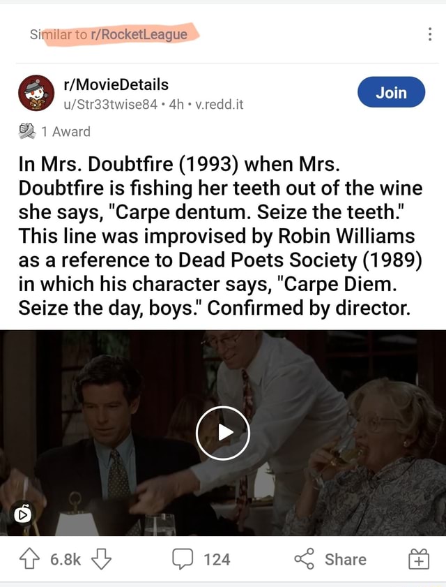 Similar to v.redd.it Award in In Mrs. Doubtfire (1993) when Mrs ...
