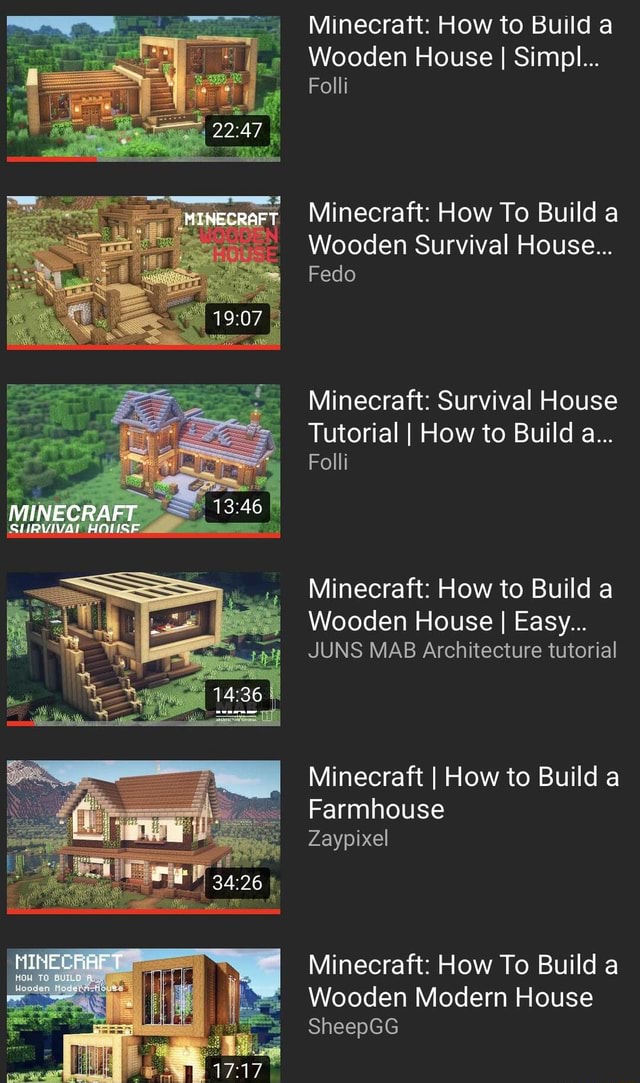 Minecratt: How to Build a Wooden House I Simpl... Folli Minecraft: How ...