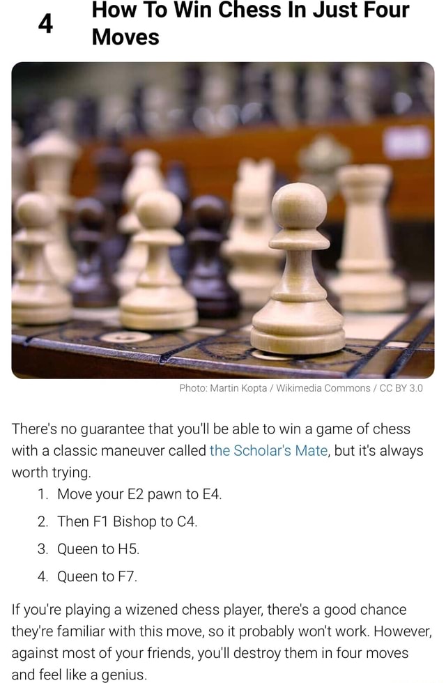 How To Win Chess In Just Four Moves Photo: Martin Kopta / Wikimedia ...