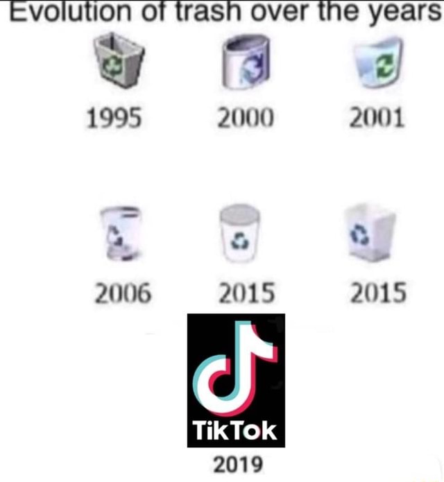 Evolution of trash over the years 2019 - iFunny