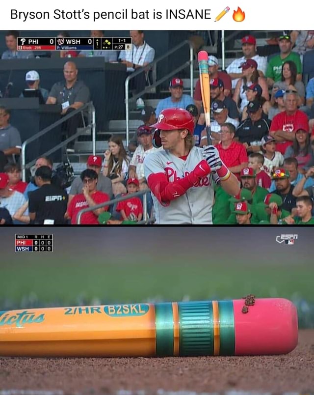 Bryson Stott's pencil bat is INSANE - iFunny