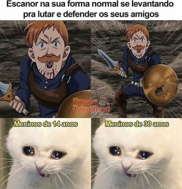 Escanor na sua forma normal se levantando - iFunny Brazil