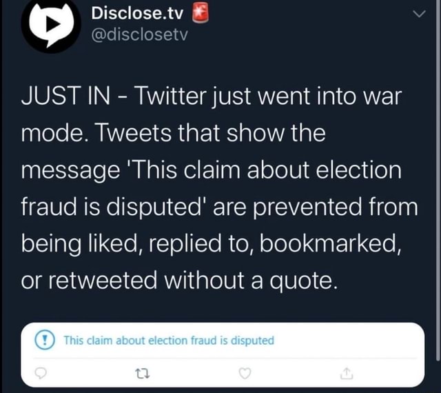 Disclose.tv @disclosetv JUST IN - Twitter just went into war mode ...