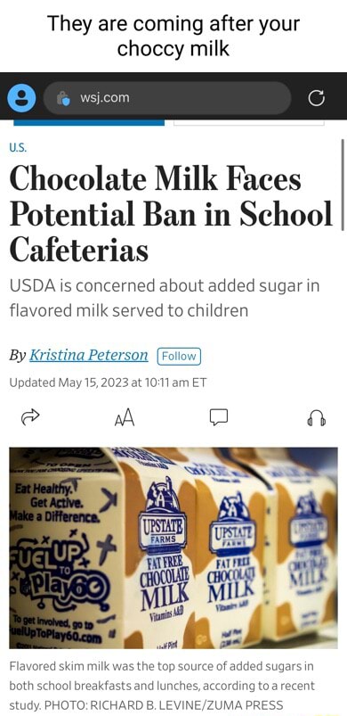 They are coming after your choccy milk Chocolate Milk Faces Potential ...