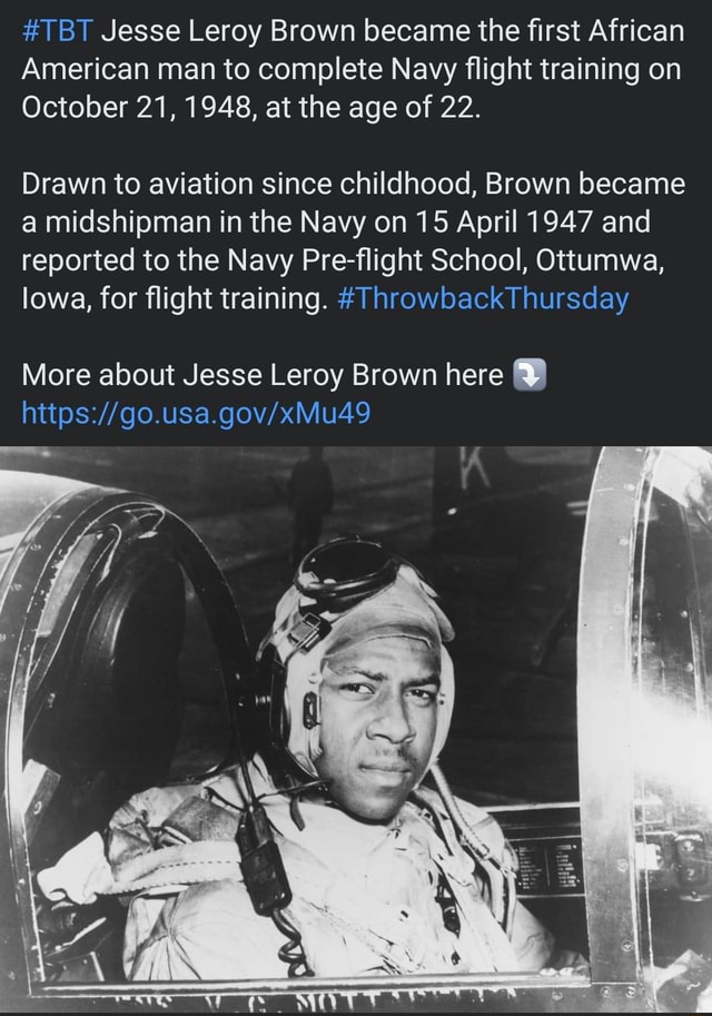 #TBT Jesse Leroy Brown became the first African American man to ...
