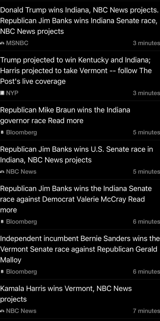 Donald Trump wins Indiana, NBC News projects. Republican Jim Banks wins ...