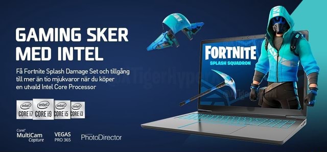 GAMING SKER MED INTEL Fa Fortnite Splash Damage Set och tillgang till ...